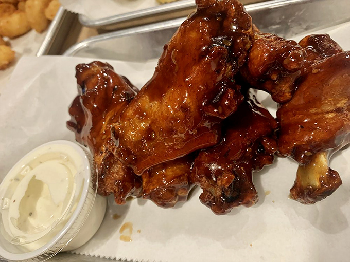 These glazed wings aren't just sticky and sweet&mdash;they're the reason napkins were invented. That dipping sauce is calling your name. 