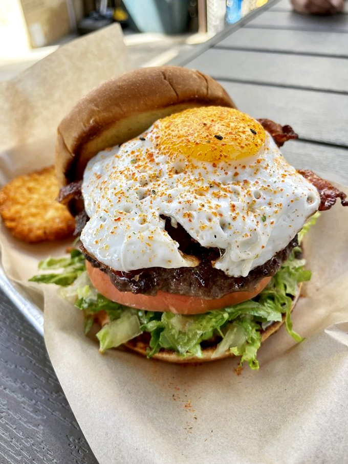 This burger doesn't just come with an egg on top &ndash; it arrives with one that's been perfectly cooked by the breakfast gods themselves.