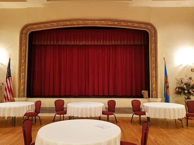 The Opera House stage where community theater thrives and parking is actually possible &ndash; imagine that!