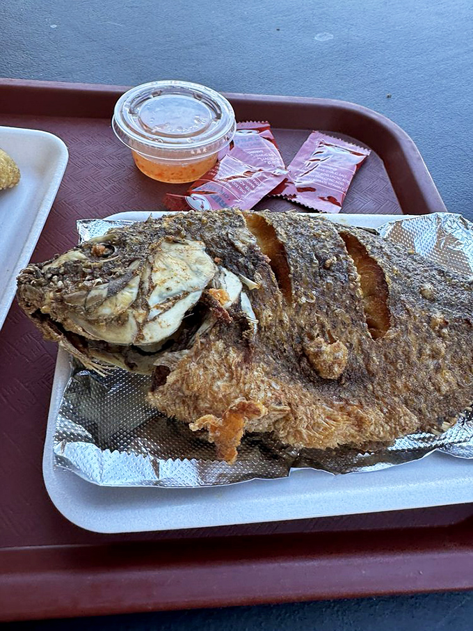 Crispy fried tilapia, the fish so good it makes you wonder why you've been wasting time with those fancy seafood towers.