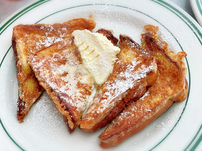 French toast that's achieved that magical balance of crispy exterior and custardy interior—the breakfast equivalent of winning the lottery.