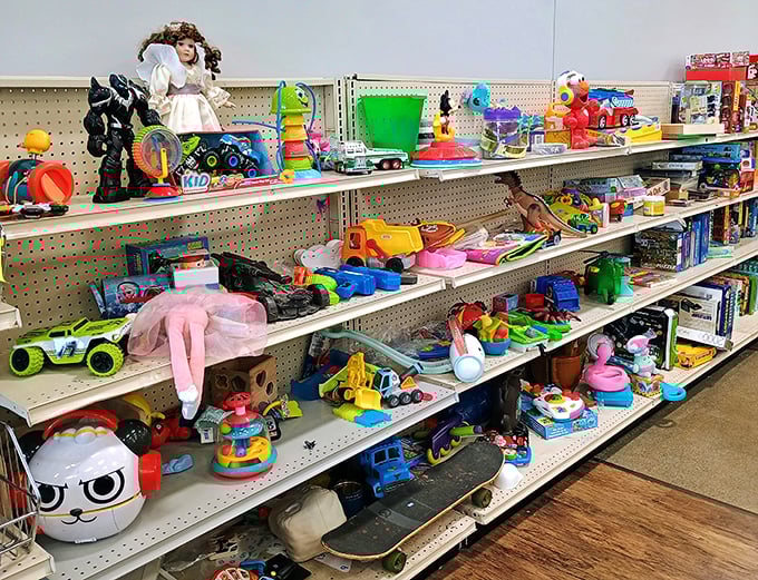 Toy nirvana! Where forgotten playthings find new homes and parents discover birthday presents that won't break the bank.