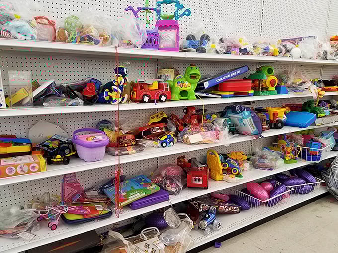 Childhood memories line these shelves, waiting to spark joy in the next generation of players. 