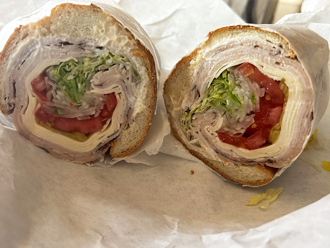 Turkey sub perfection achieved &ndash; when lettuce, tomato, and turkey unite in holy sandwich matrimony.