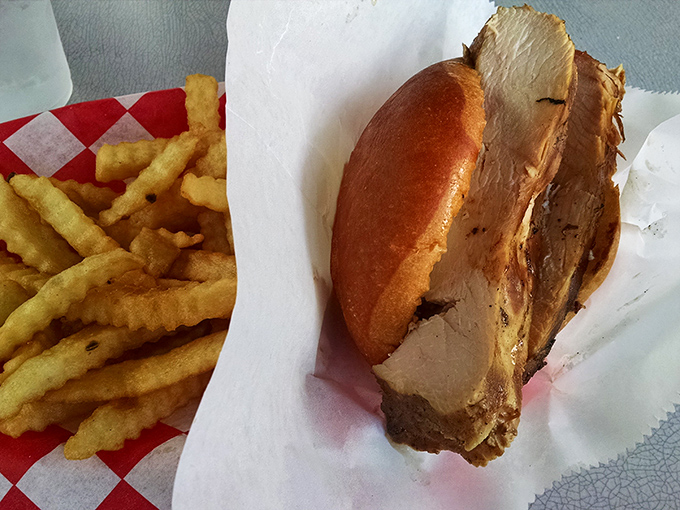 A turkey sandwich that proves Thanksgiving shouldn't have a monopoly on America's most underrated bird. Those golden fries aren't just sidekicks&mdash;they're co-stars.