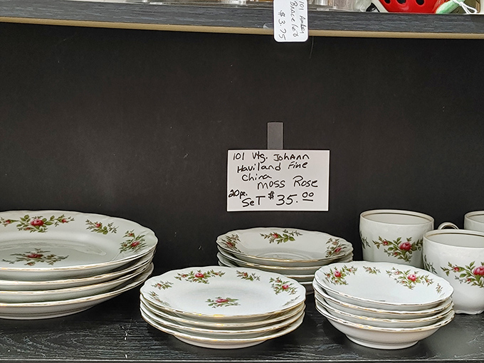 Johann Haviland's "Moss Rose" pattern&mdash;the china that graced Sunday dinner tables across America for decades. Delicate flowers frozen in porcelain time.