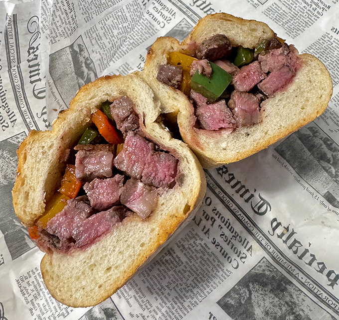 The Wagyu steak sandwich &ndash; where beef so marbled and tender meets fresh vegetables in a sesame-studded roll that deserves its own ZIP code.