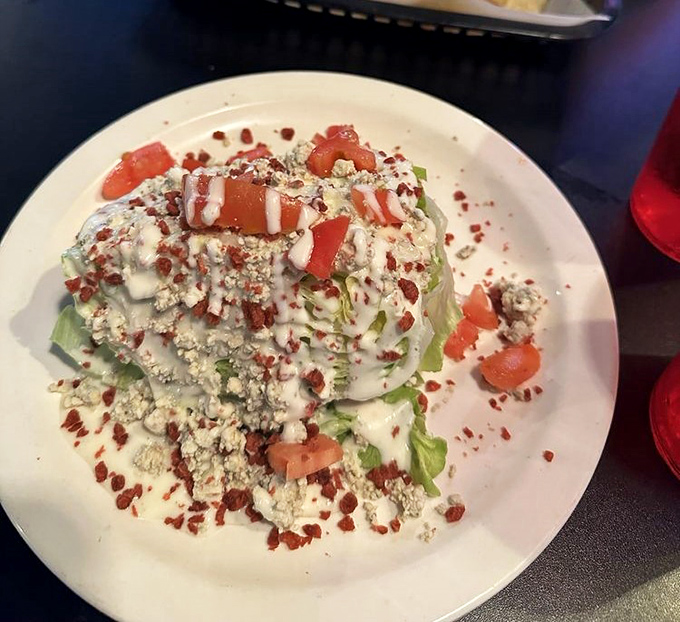 This wedge salad is the perfect compromise between "I should eat something healthy" and "I deserve bacon and blue cheese in my life."