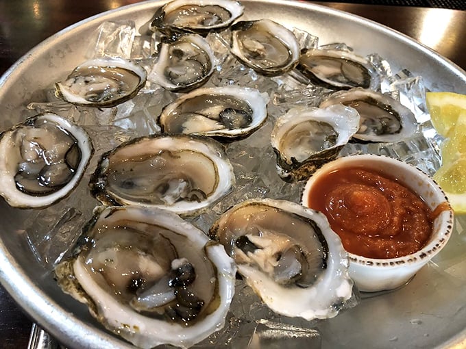 Fresh oysters on ice&mdash;a surprising find at a BBQ joint. These briny treasures prove Hood's isn't just a one-trick pony in the culinary rodeo.