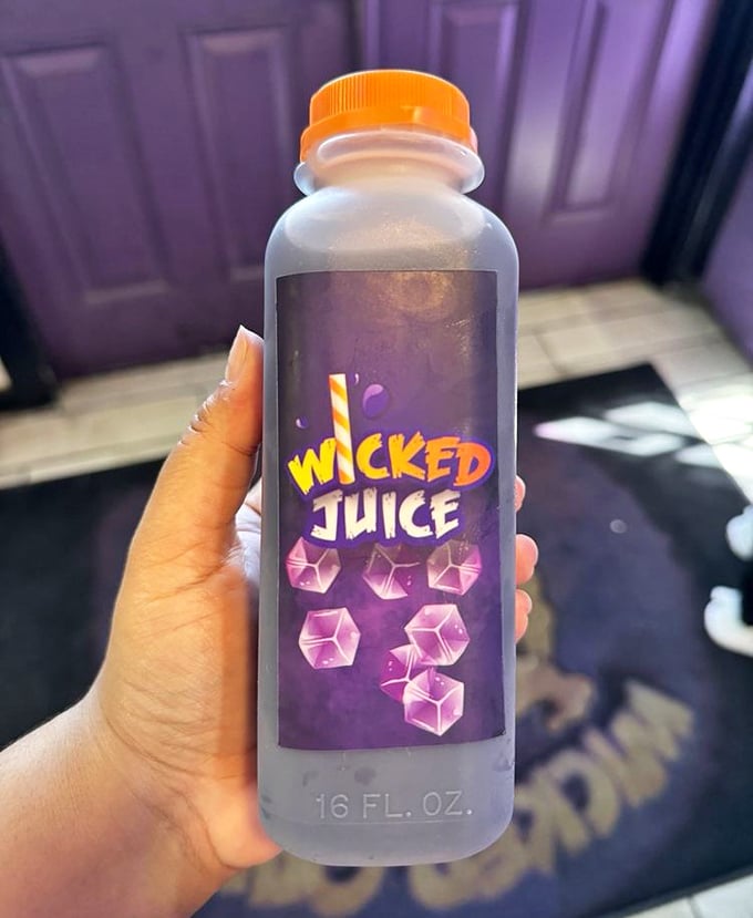 "Wicked Juice" isn't just a clever name&mdash;it's liquid refreshment with attitude, served in a bottle that looks like it contains either salvation or trouble.