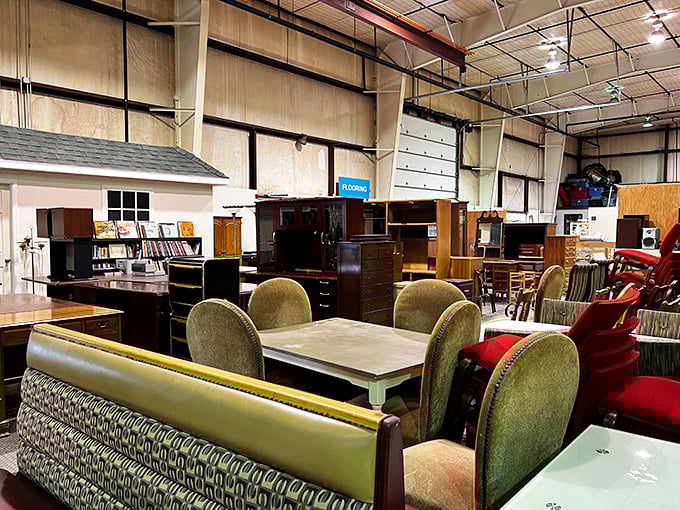 The warehouse floor stretches endlessly, filled with possibilities waiting for the right new owner.