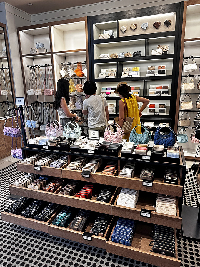 A treasure trove of wallets and small leather goods&mdash;where "I'm just browsing" quickly transforms into "I'll take three in different colors."