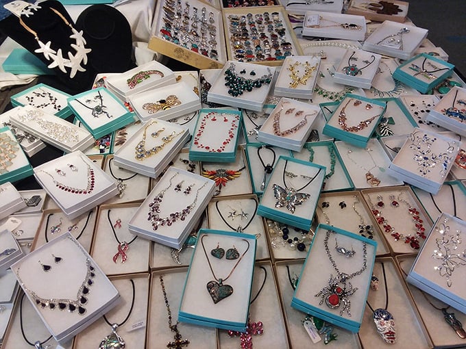 Jewelry hunters, rejoice! This dazzling array of accessories offers something for every taste and budget. Magpies would go absolutely wild here.