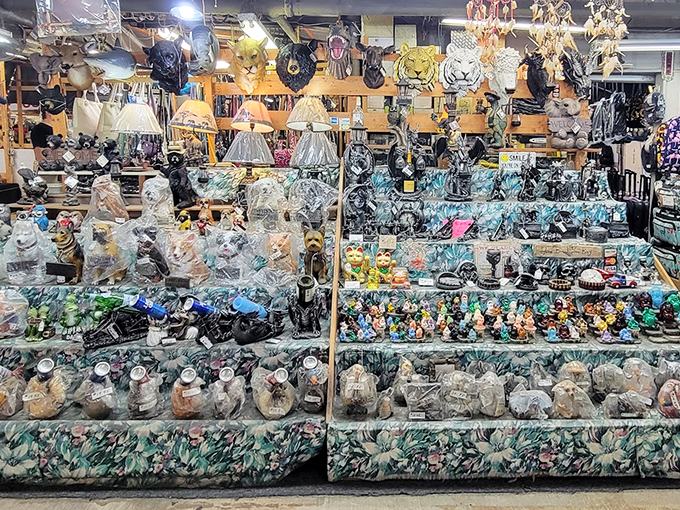 A menagerie of figurines standing at attention, waiting to find new homes on mantels and bookshelves across the Sunshine State.