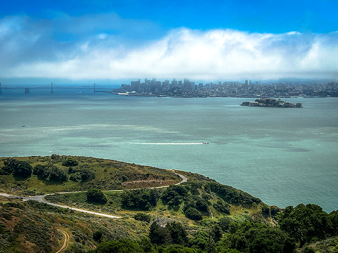 From Mount Livermore's trails, San Francisco's skyline appears through morning fog like a magic trick that never gets old.