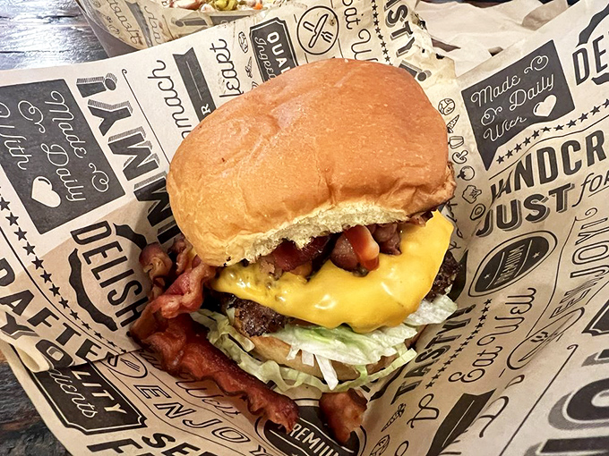 This bacon double cheeseburger doesn't just satisfy hunger &ndash; it creates a moment of pure joy between two buns.