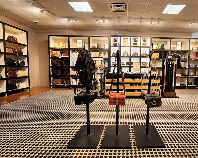 Handbag heaven exists, and it's arranged with museum-like precision. These aren't just purses; they're future heirlooms at prices that won't require inheritance money.
The Merrell display showcases outdoor footwear ready for adventure &ndash; from light hiking to serious trail-blazing &ndash; all at prices that won't make your wallet wince.