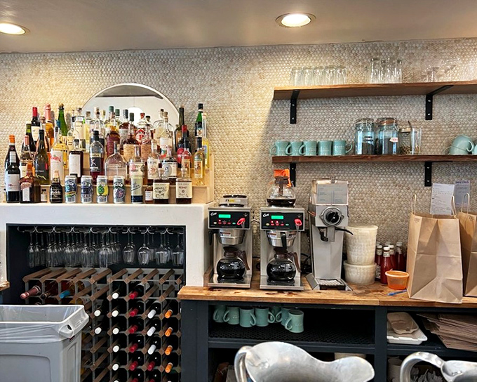 Behind every great diner is a coffee station that looks like mission control for your morning caffeine needs.