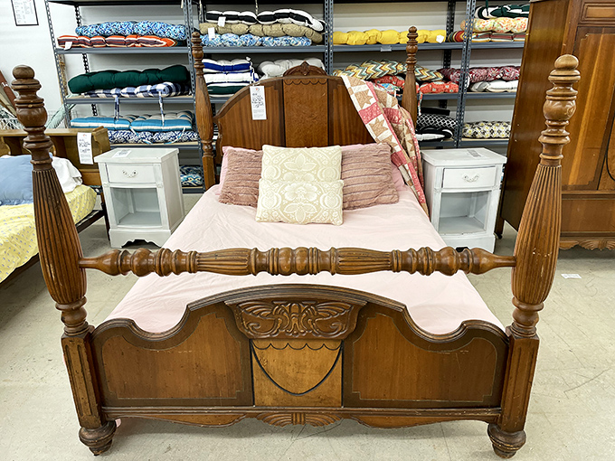 This four-poster bed isn't just furniture&mdash;it's practically time travel to an era when bedrooms had genuine character.