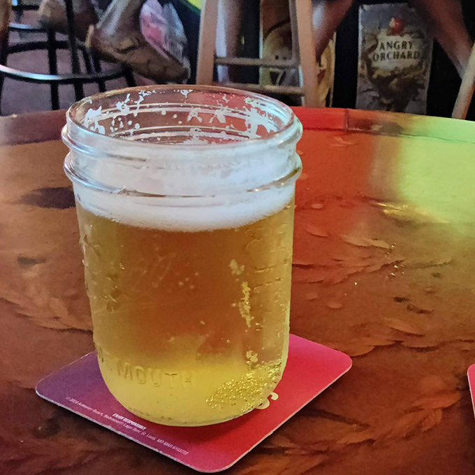 Sometimes the perfect complement to great food is simply a cold beer served in a mason jar.