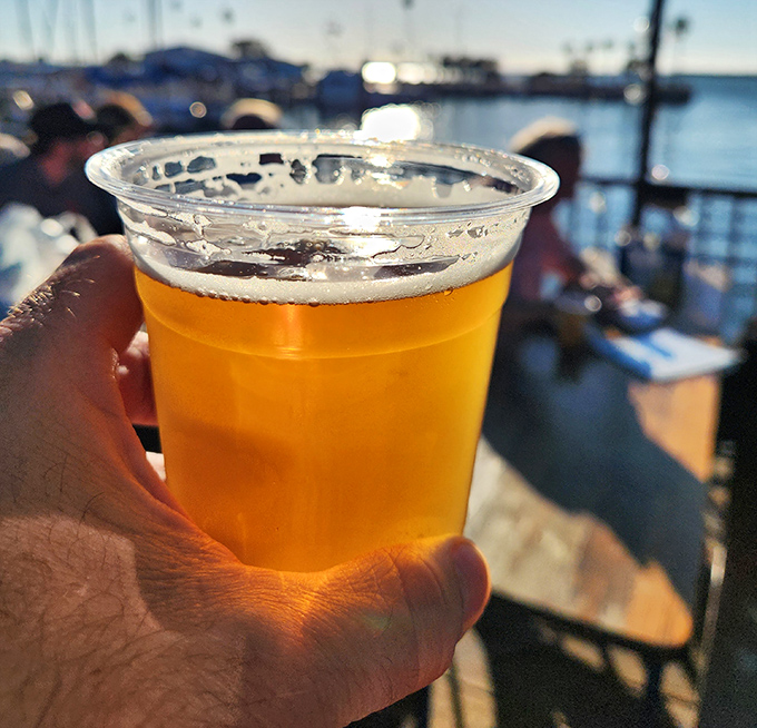 Nothing completes waterfront dining like a cold beer with a view&mdash;liquid gold that tastes even better when boats are bobbing nearby.