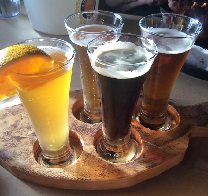 A flight of local brews alongside that signature Orange Crush&mdash;because cracking crabs is thirsty work, and Maryland knows how to quench it properly.