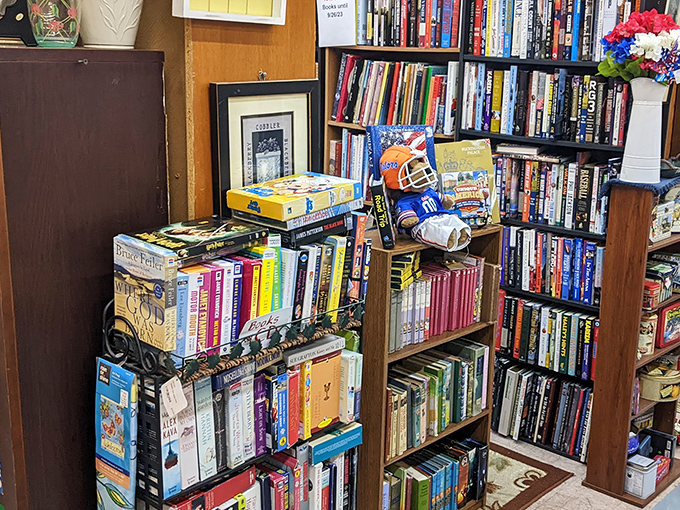 Literary treasures stacked floor to ceiling &ndash; a bibliophile's dream where that out-of-print cookbook with Grandma's favorite recipe might be waiting.