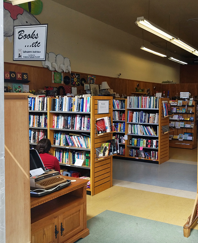 Bibliophiles, beware! You might lose track of time among these well-organized shelves of literary treasures and vintage typewriters.