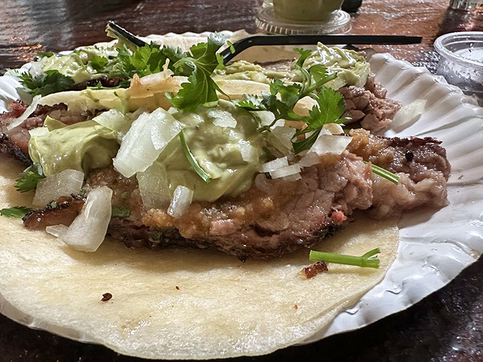 When barbecue meets taco, culinary magic happens. This isn't fusion—it's a delicious handshake between two perfect food traditions.