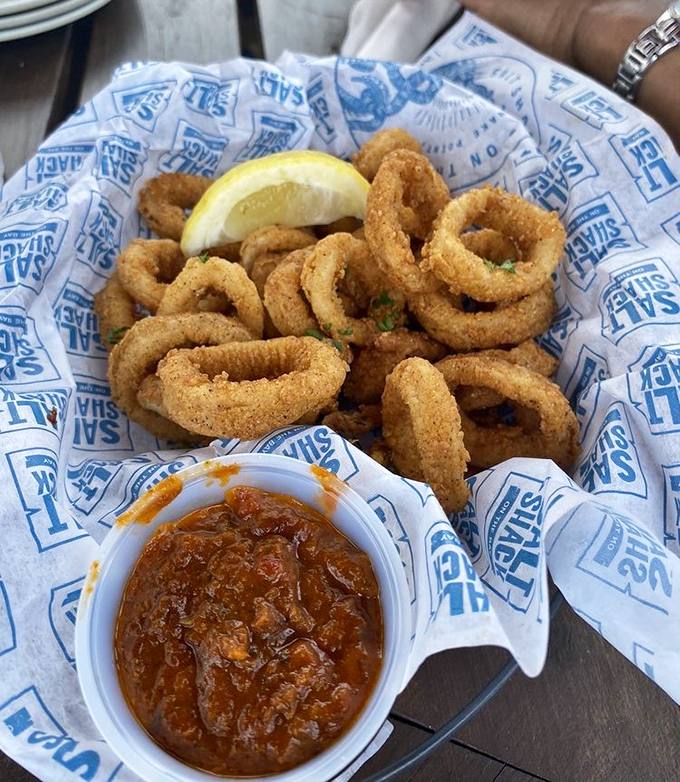 Calamari so perfectly fried it makes you wonder why anyone would ever ruin it with heavy batter. This is seafood that respects its source.