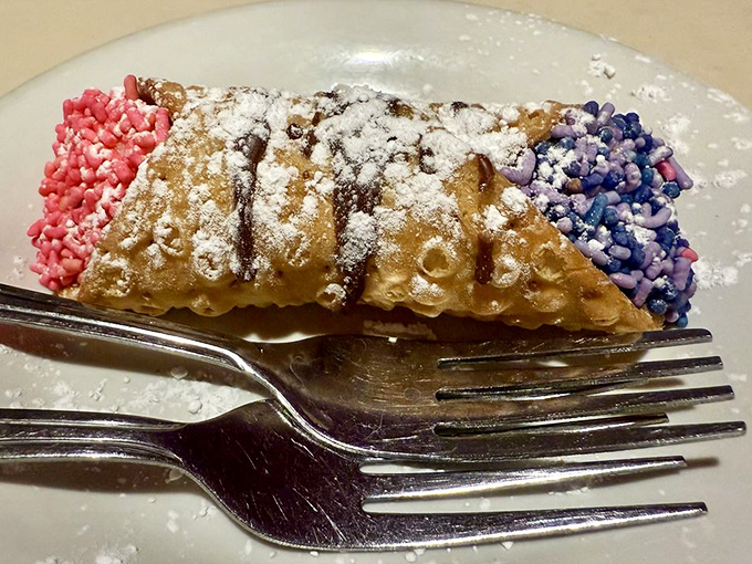 A cannoli with sprinkles that doesn't just end your meal&mdash;it throws a tiny, powdered-sugar parade in your honor.