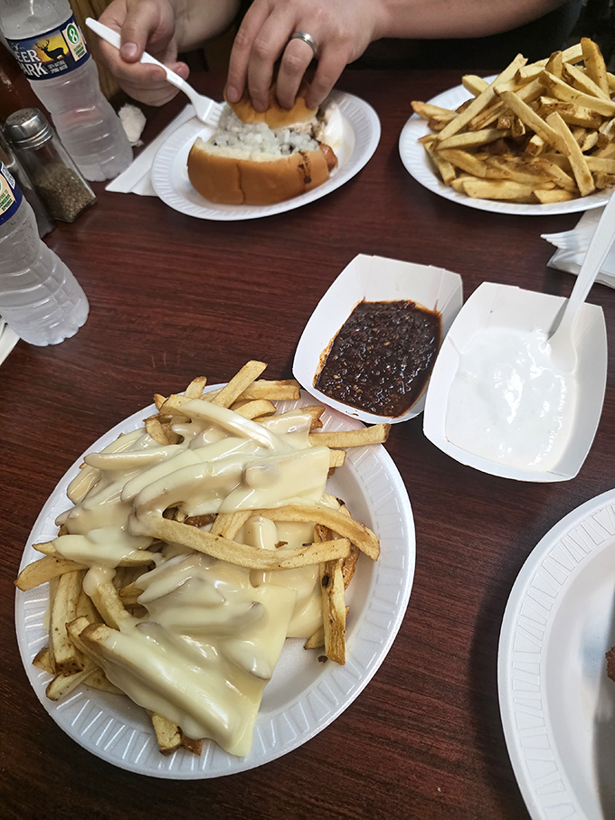 Cheese fries that don't mess around with pretentious toppings&mdash;just honest potatoes embraced by a blanket of melted goodness.