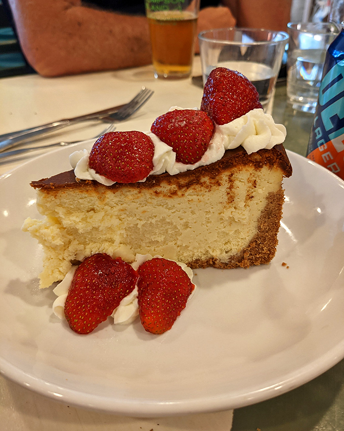 This cheesecake topped with strawberries isn't just dessert &ndash; it's the sweet finale to a seafood symphony that deserves a standing ovation.