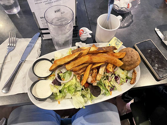 When a salad comes with both chicken and fries, it's not diet food&mdash;it's living your best life on a single plate.