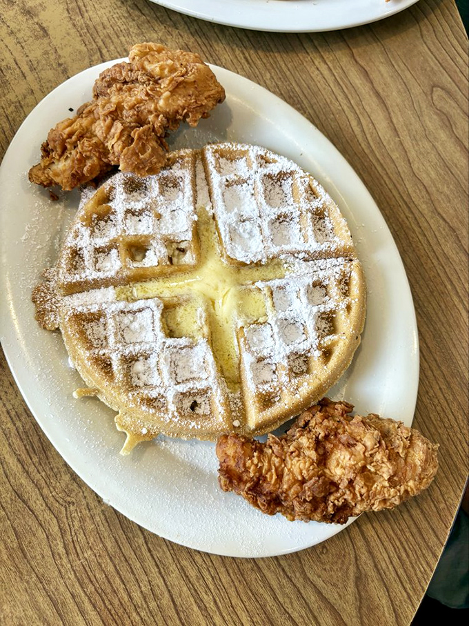 Chicken and waffles: the breakfast-meets-dinner combination that makes you wonder why we ever separated them in the first place. Sweet, savory, and utterly Texan.