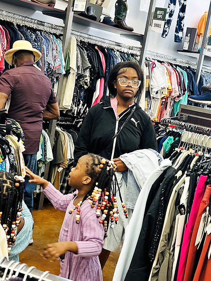 Family shopping becomes an adventure as this young fashionista helps select the perfect addition to her growing wardrobe.