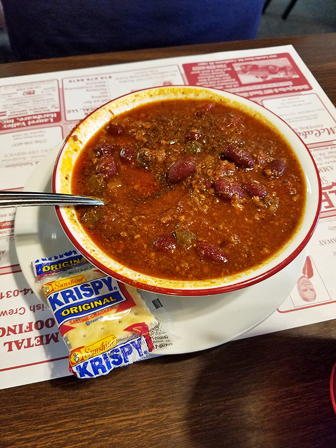 Chili that doesn't mess around. Rich, hearty, and packed with beans and beef &ndash; the kind that warms you from the inside out.