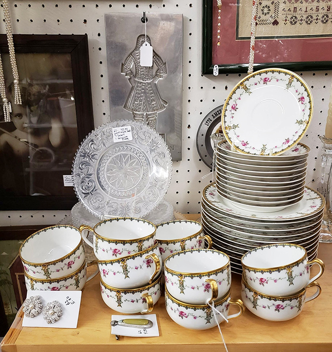Delicate china sets waiting to host the most elegant tea party your dining room ever imagined.