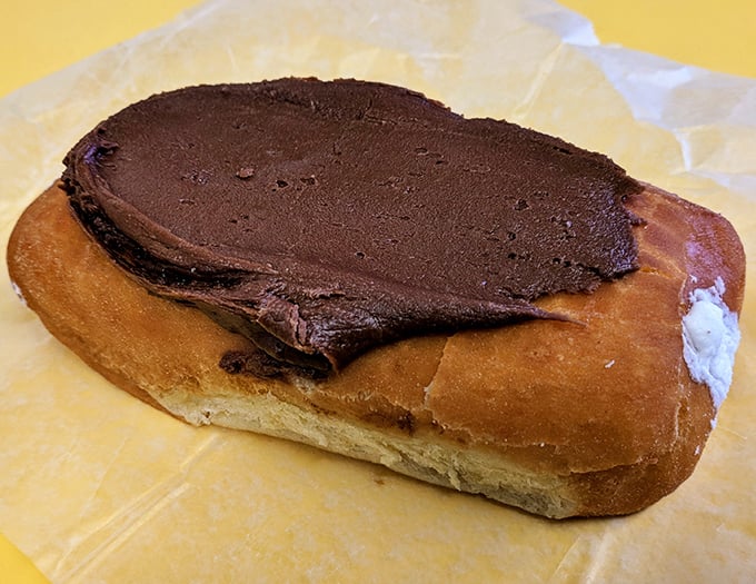 This chocolate-topped creation isn't just a donut&mdash;it's what breakfast dreams are made of when you've been very, very good.