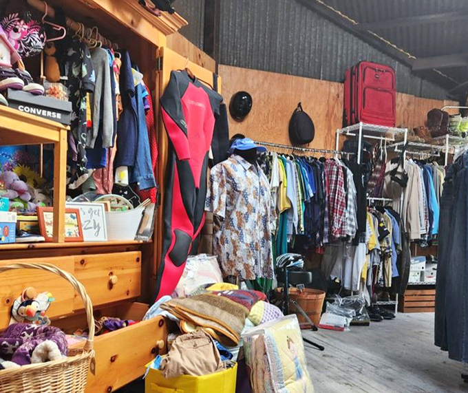 The clothing section transforms fashion from disposable to sustainable. That wetsuit? Perfect for Monterey Bay dips without the retail price tag shock.