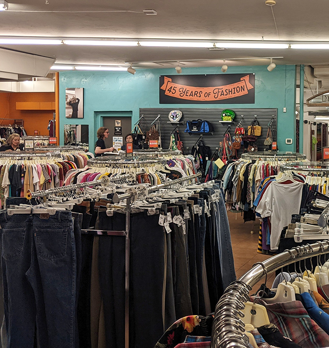 Celebrating 45 years of fashion recycling&mdash;where your grandmother's vintage might hang next to last season's designer finds.