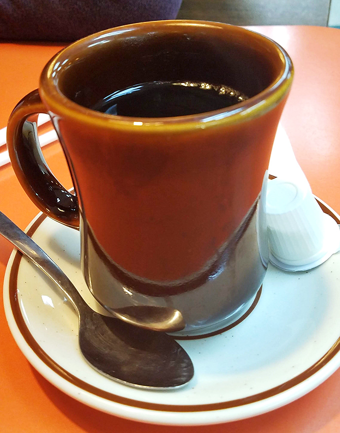 That sturdy diner mug promises coffee that tastes like America&mdash;strong, straightforward, and ready to get you through anything the day throws at you.