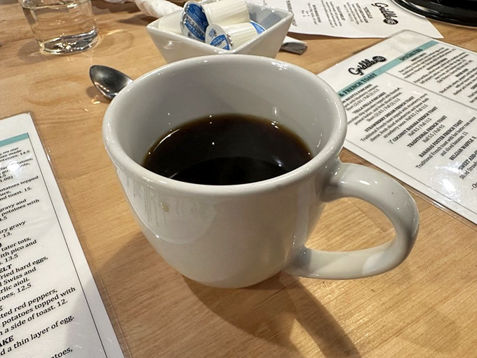 The humble cup of coffee&mdash;civilization's greatest achievement. This isn't just caffeine; it's liquid optimism in ceramic form.