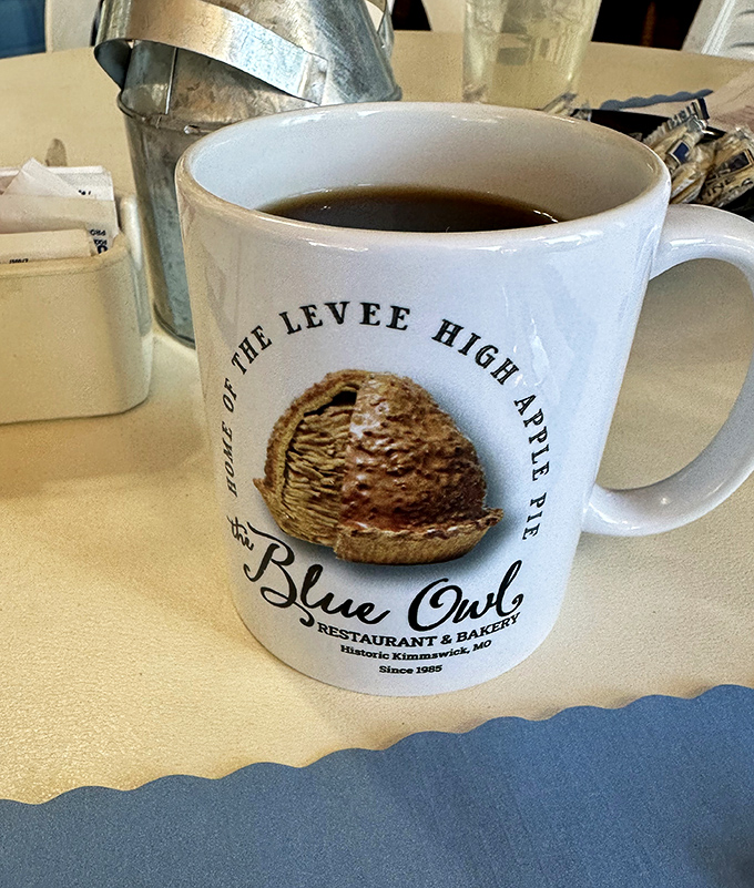Even the coffee mugs celebrate pie! This is a place that knows its priorities and isn't afraid to put them on merchandise.