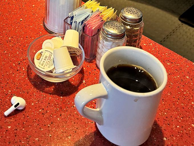 The unsung hero of any great deli &ndash; honest, no-nonsense coffee in a sturdy mug. No foam art or fancy names, just the liquid fuel that powers conversations.