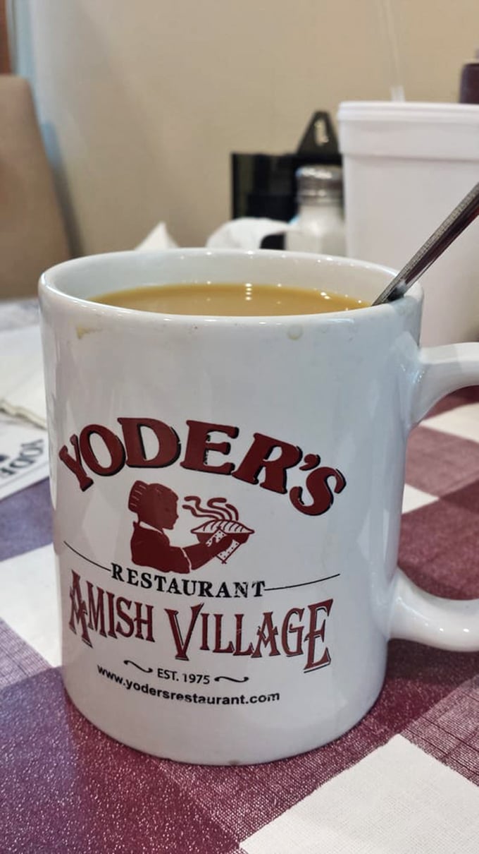 Even the coffee mug tells a story. In a world of paper cups and fancy foam art, there's something deeply satisfying about a proper diner mug.