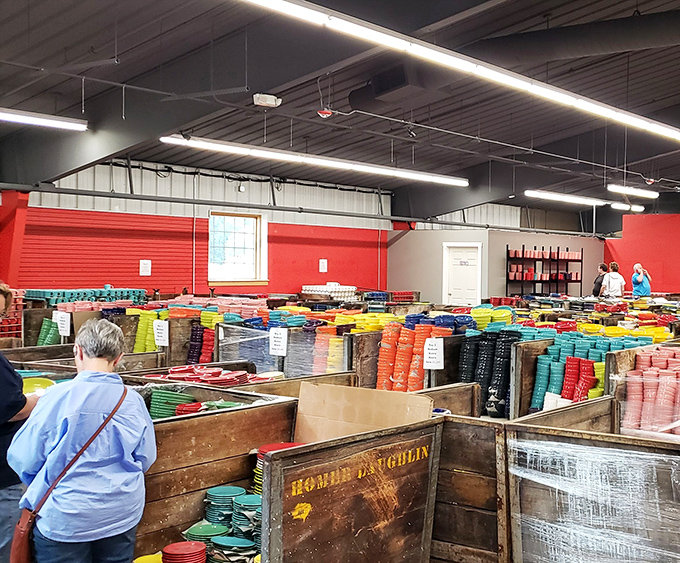 A rainbow of pottery that would make Marie Kondo both delighted and anxious. Each piece practically begs to come home with you.