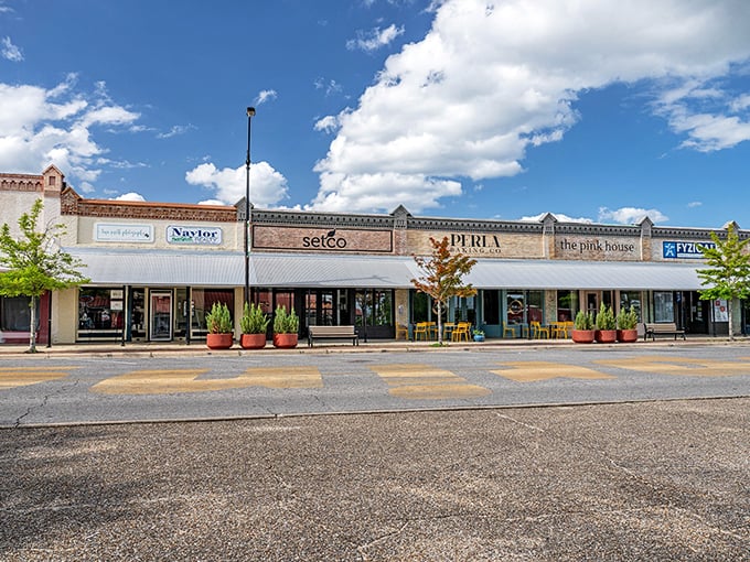 These storefronts along Baldwin Avenue showcase the town's commitment to preserving its historic character while keeping businesses thriving.