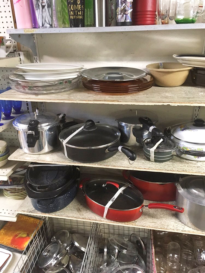 Cookware paradise! From barely-used non-stick to perfectly seasoned cast iron &ndash; the pots and pans section is a chef's treasure trove at fraction-of-retail prices.