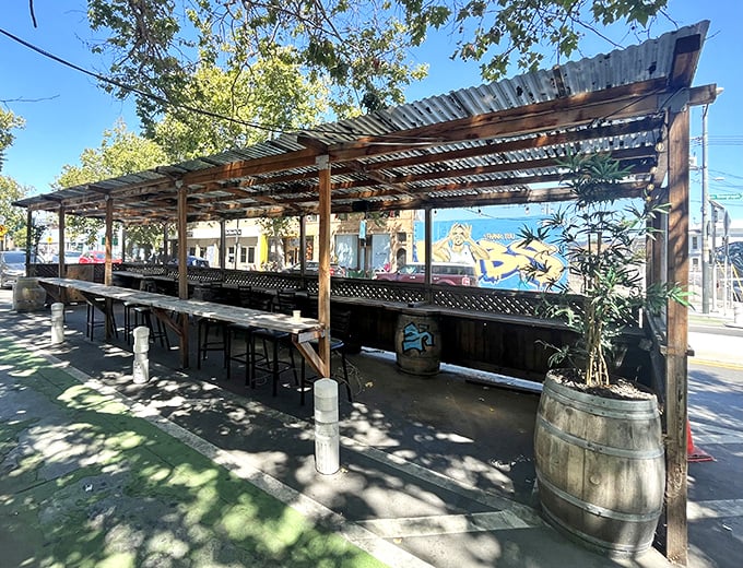 Covered outdoor dining where you can savor smoky perfection while enjoying California's perfect weather.